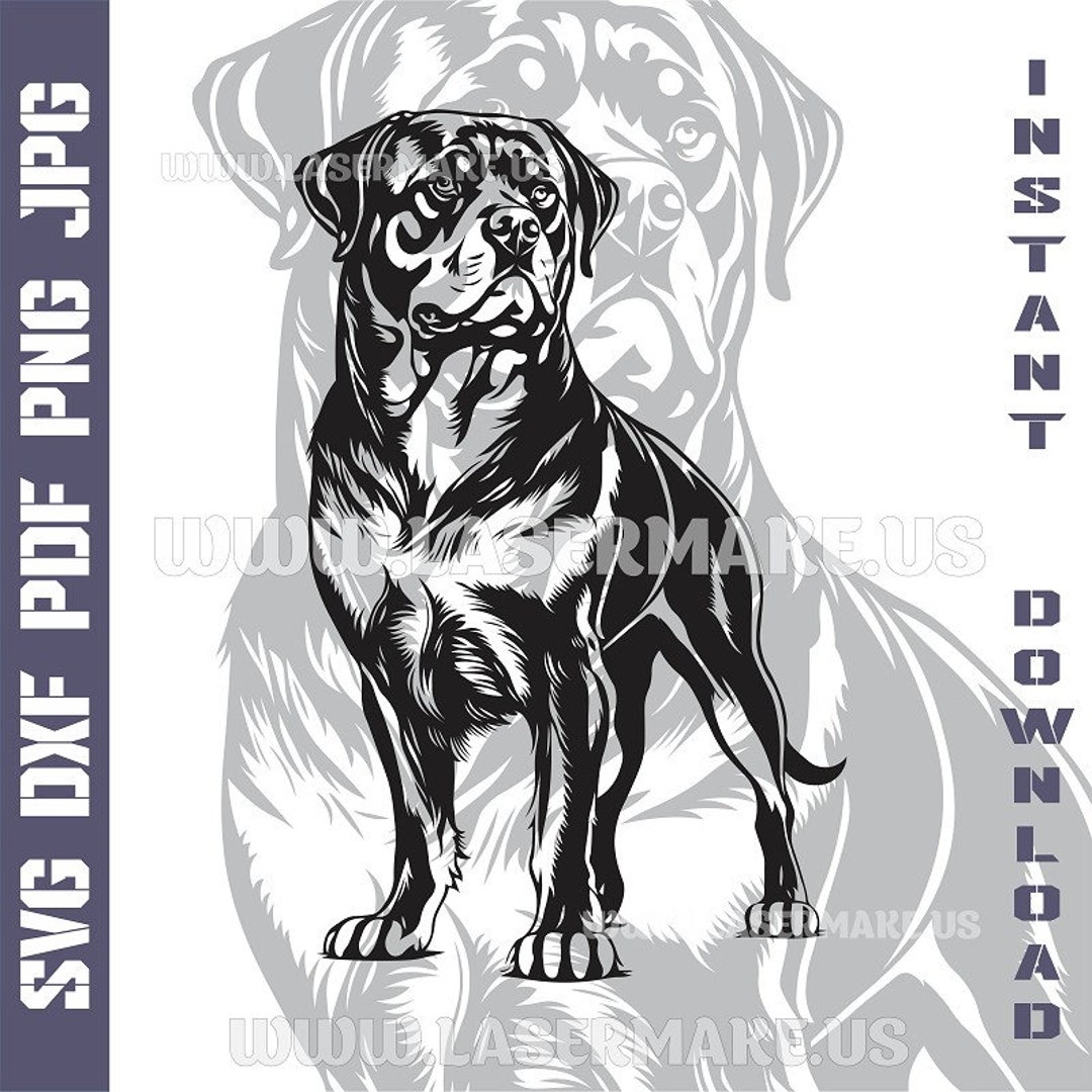 Rottweiler SVG File | Cut File for Cricut | Printable Png| SVG Dxf Cut ...