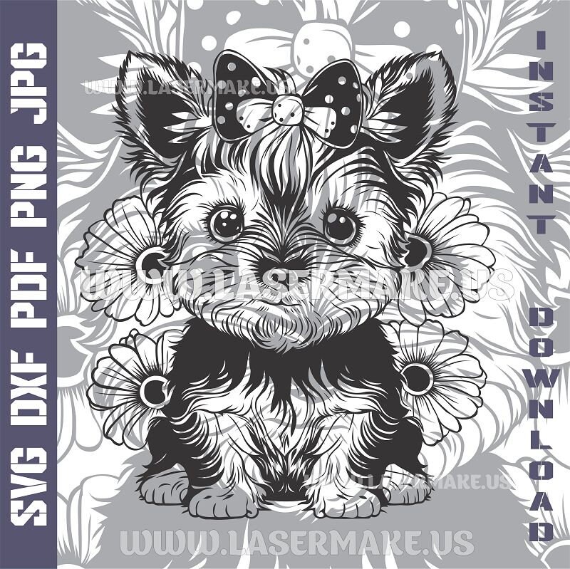Cute Yorkie SVG File Cut File for Cricut Printable Png SVG Dxf Cut ...