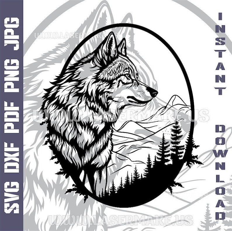 Wolf SVG File Cut File for Cricut Printable Png SVG Dxf Cut Files Laser ...