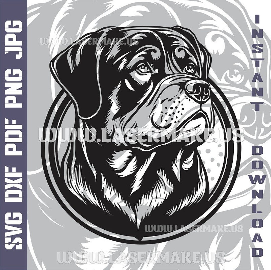 Rottweiler SVG File | Cut File for Cricut | Printable Png| SVG Dxf Cut ...