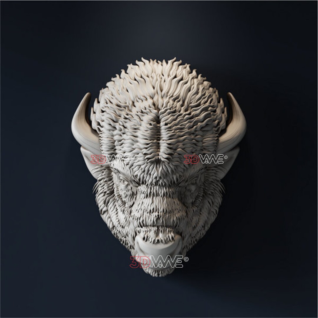 Bison Head Wall Decor | 3D Model CNC Files (digital Download) - Etsy