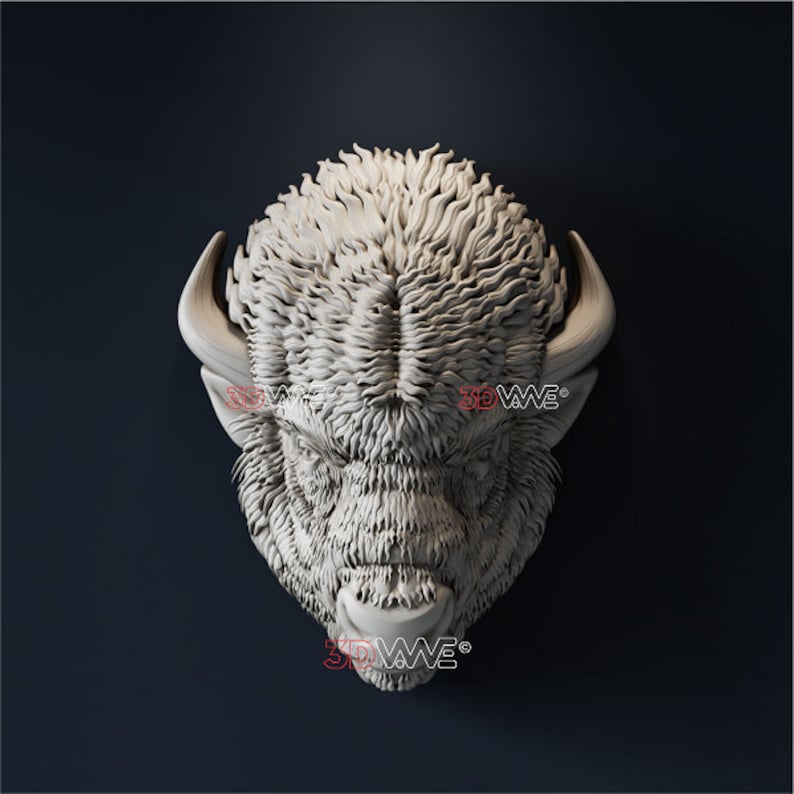 Bison Head American Bison 3d Model STL CNC Files Wall Decor Wood Art ...