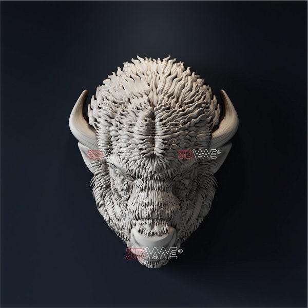 Bison Head American Bison 3d Model STL CNC Files Wall Decor Wood Art ...
