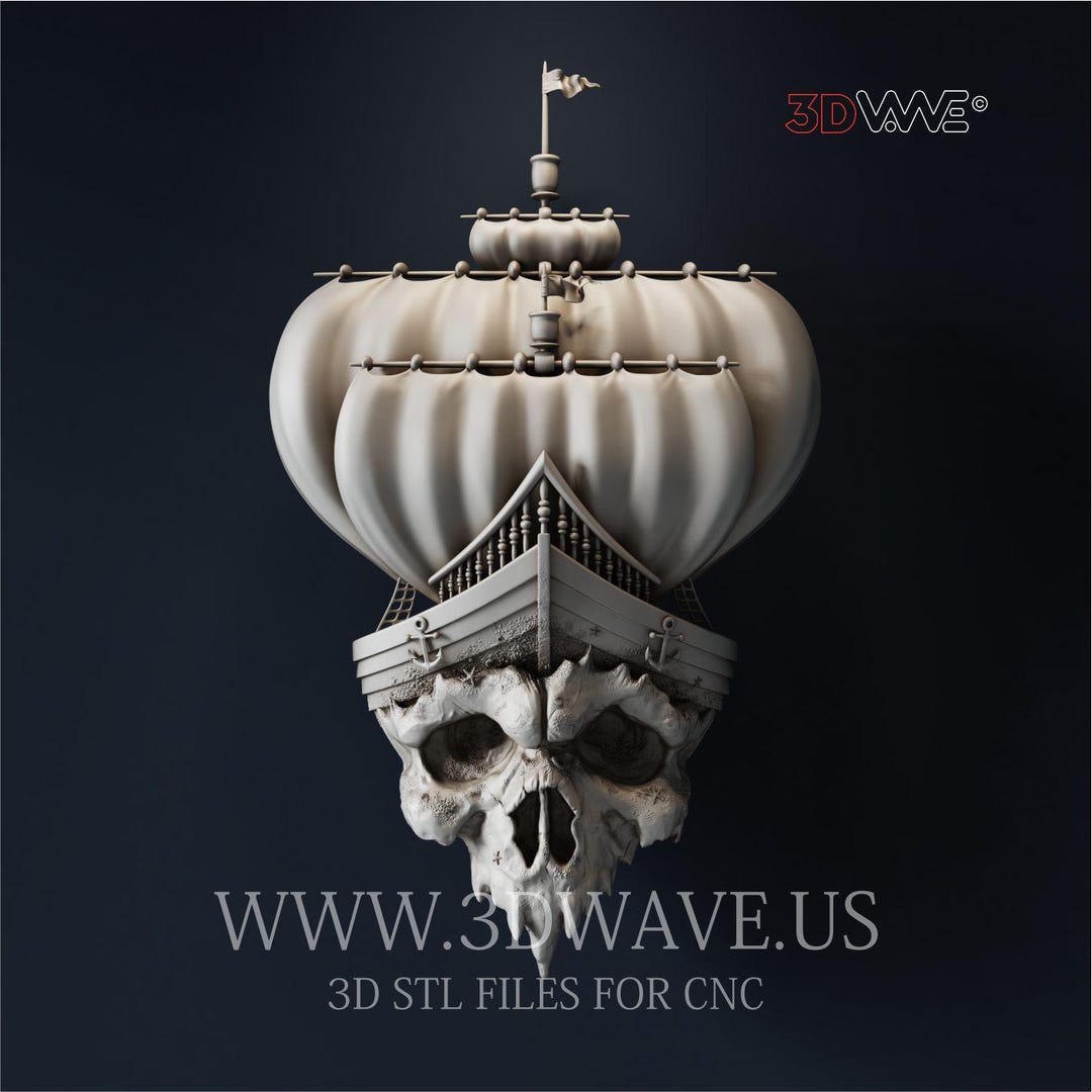 Pirate Ghost Ship 3D Model: CNC Carving STL File (digital Download ...