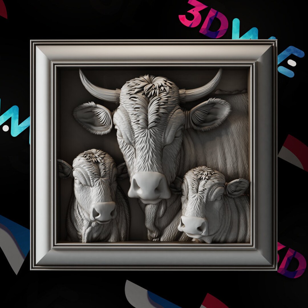 Cows | Farm | 3d Model | STL | CNC Files | Wall Decor | Wood Art | Home ...