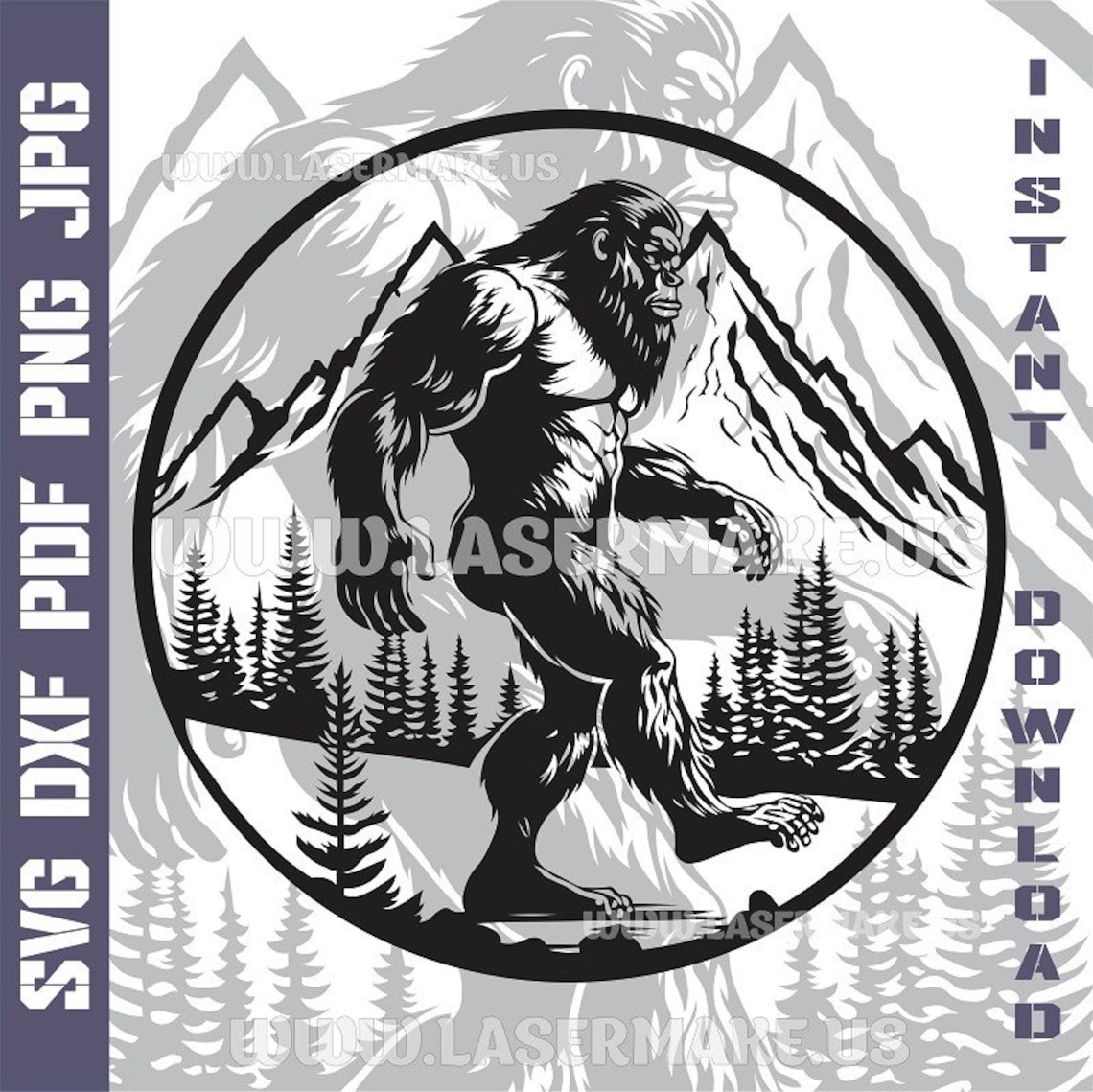 Bigfoot SVG File | Cut File for Cricut | Printable Png| SVG Dxf Cut ...