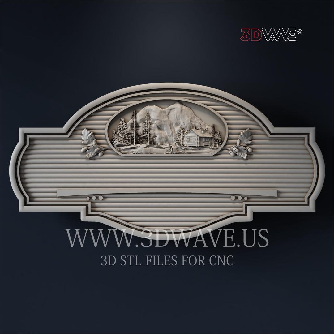 Cabin Welcome Sign 3D STL File: CNC Carving Template, Woodworking ...