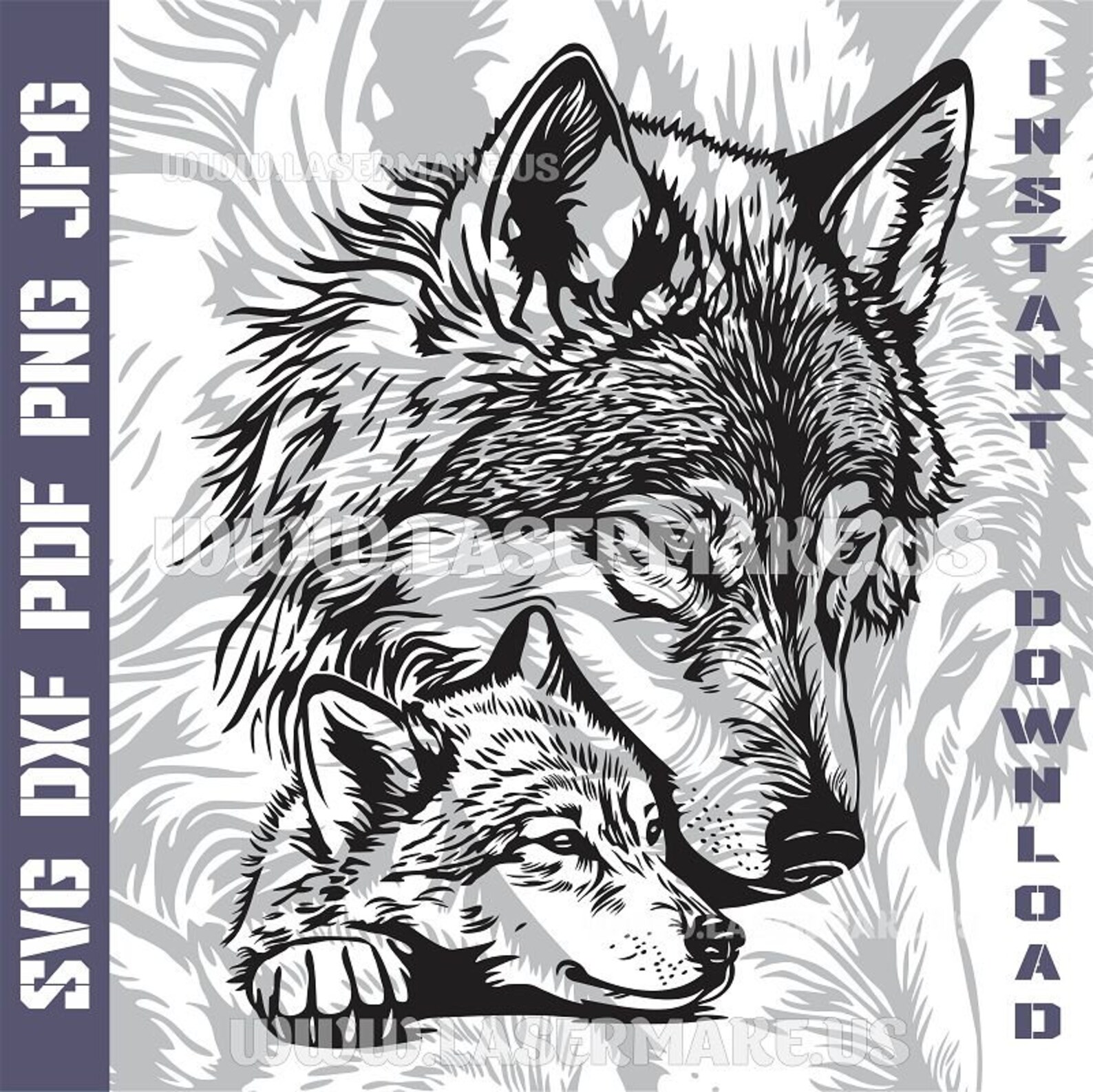 Wolves SVG File | Cut File for Cricut | Printable Png| SVG Dxf Cut ...
