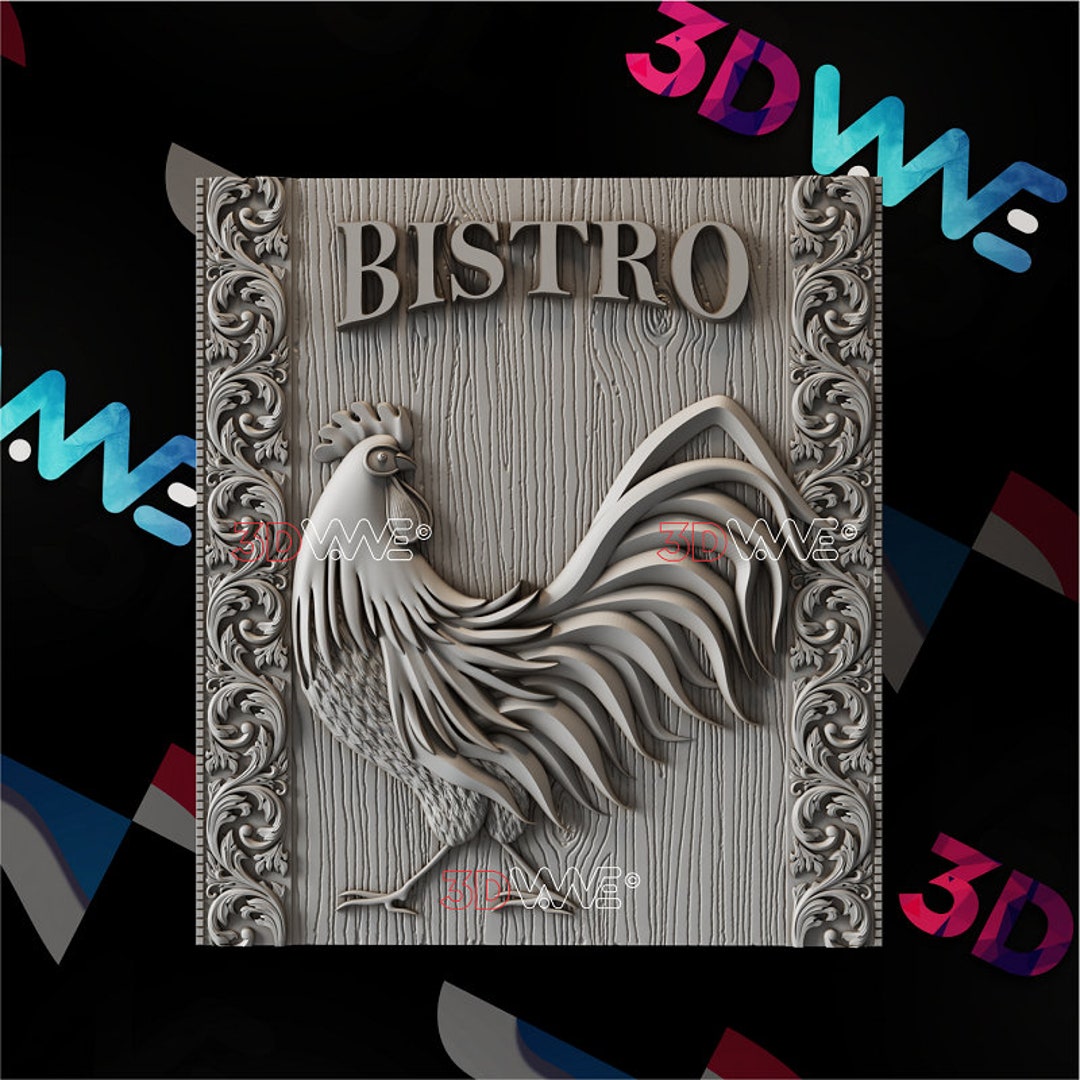 Rooster | Sign | Farm | 3d Model | STL | CNC Files | Wall Decor | Wood ...