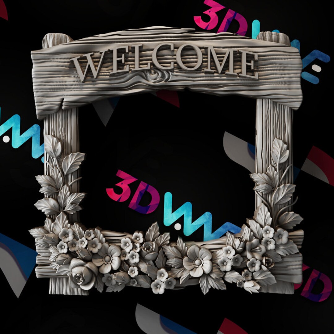 Welcome Frame Picture Frame 3d Model STL CNC Files Wall Decor Wood Art ...