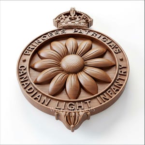 PPCLI Badge - 3D Model for CNC | Princess Patricia's Canadian Light ...