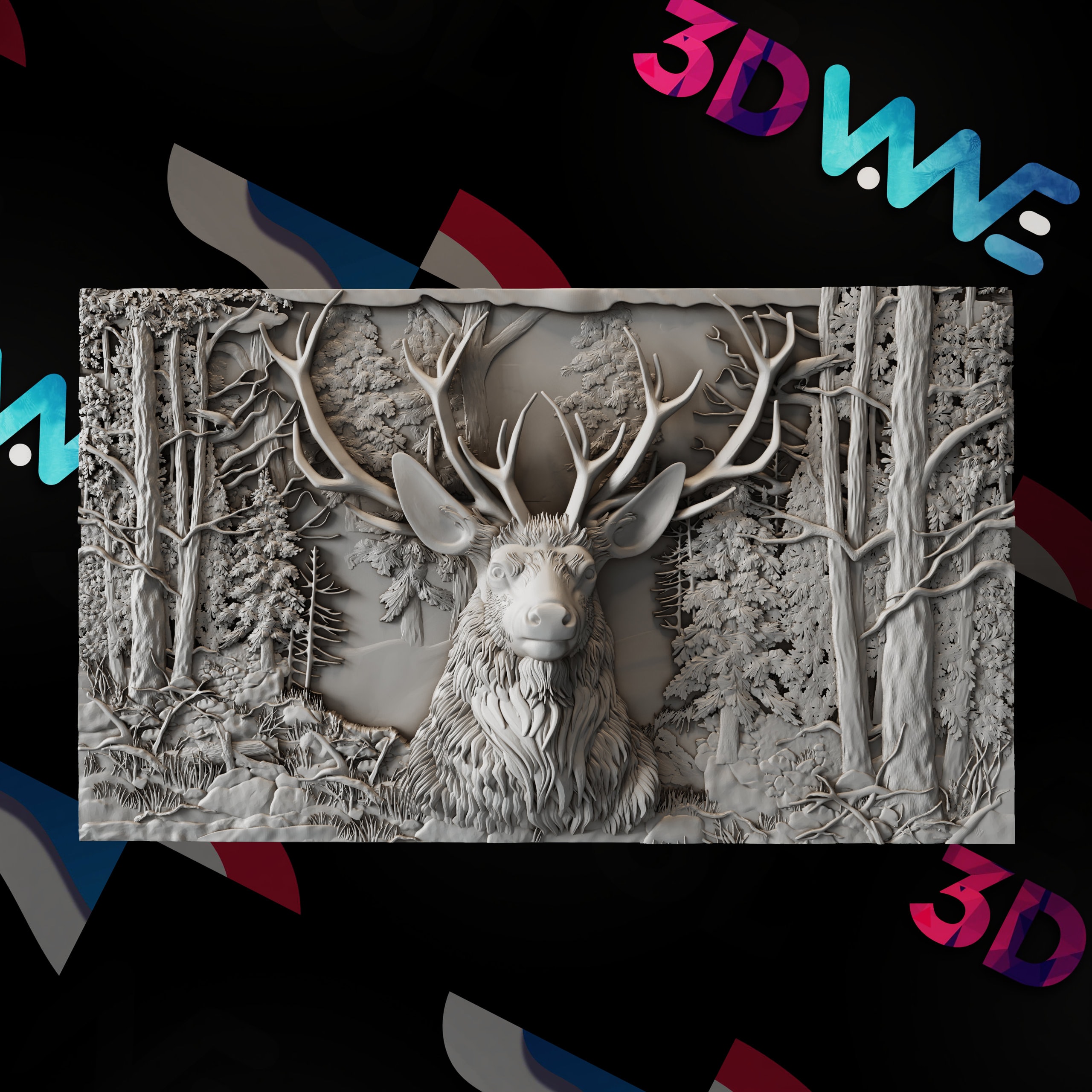 Deer 3d Stl | Stag | 3d Model | STL | CNC Files | Wall Decor | Wood Art ...