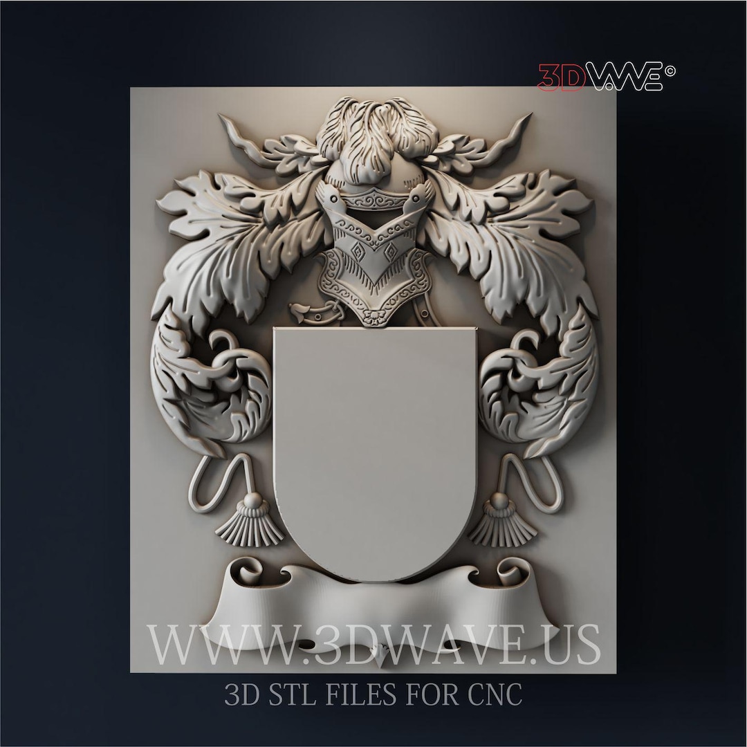 3D STL File: Family Crest Digital Pattern | CNC Carving Template ...