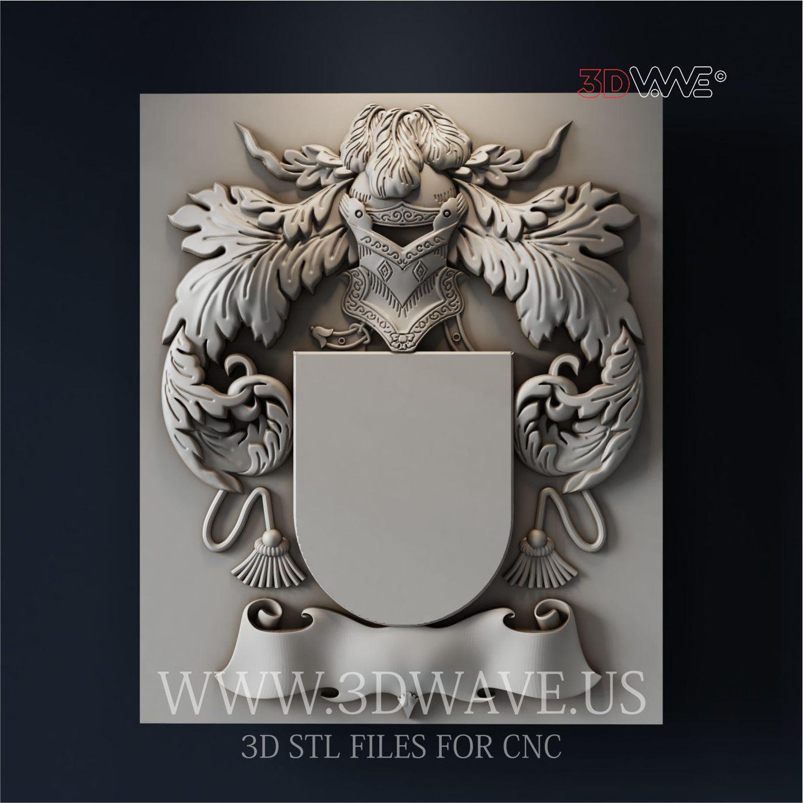 3D STL File: Family Crest Digital Pattern | CNC Carving Template ...