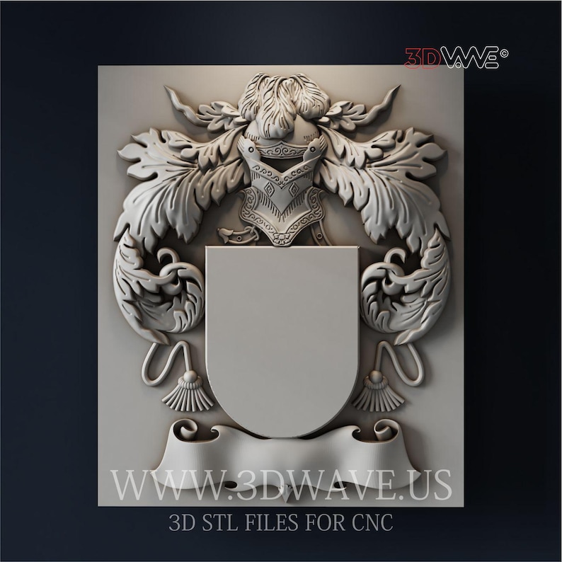3D STL File: Family Crest Digital Pattern | CNC Carving Template ...