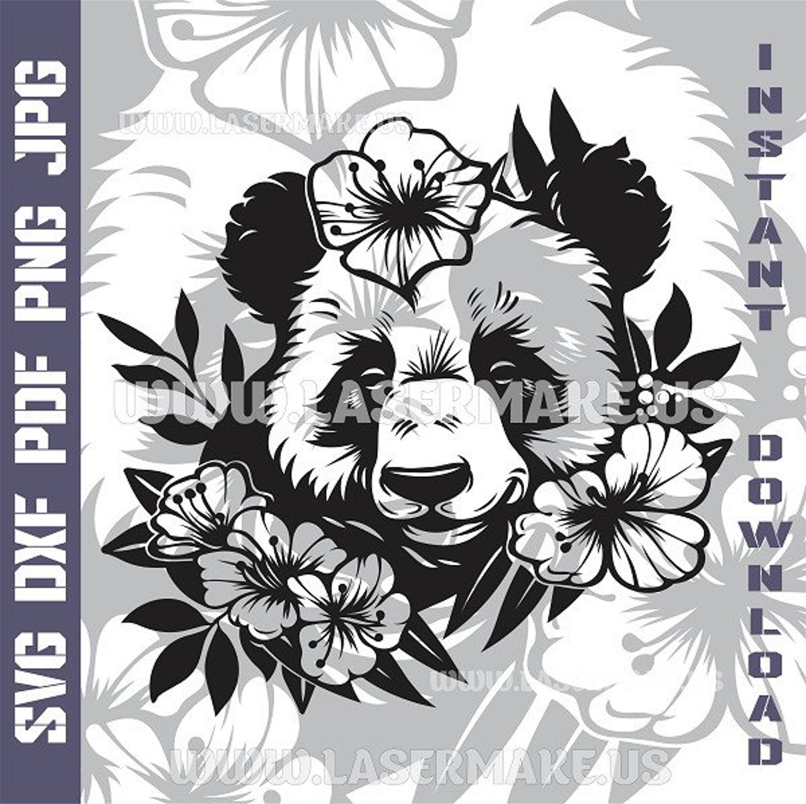 Panda SVG File | Cut File for Cricut | Printable Png| SVG Dxf Cut Files ...