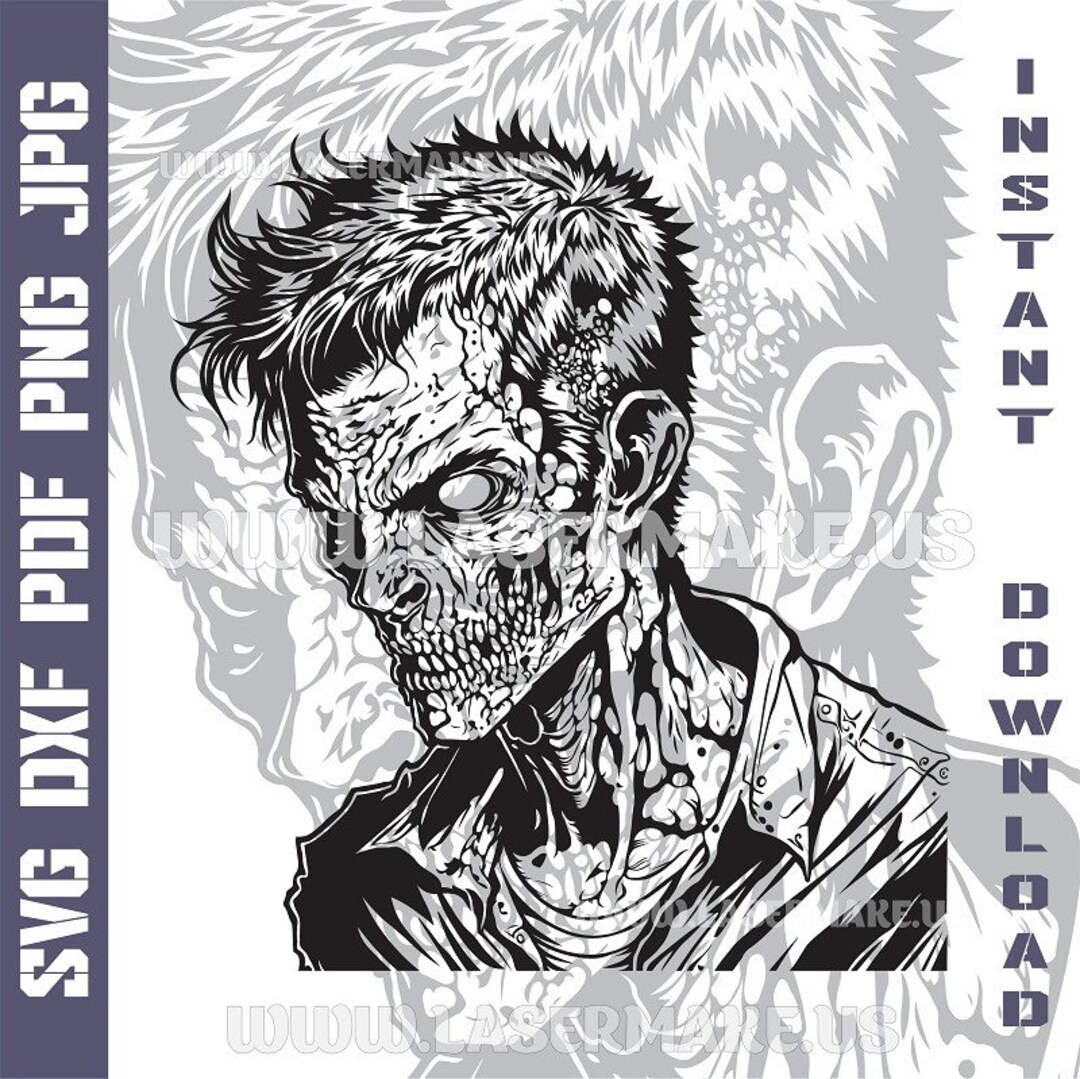 Zombie SVG File Cut File for Cricut Printable Png SVG Dxf Cut Files ...