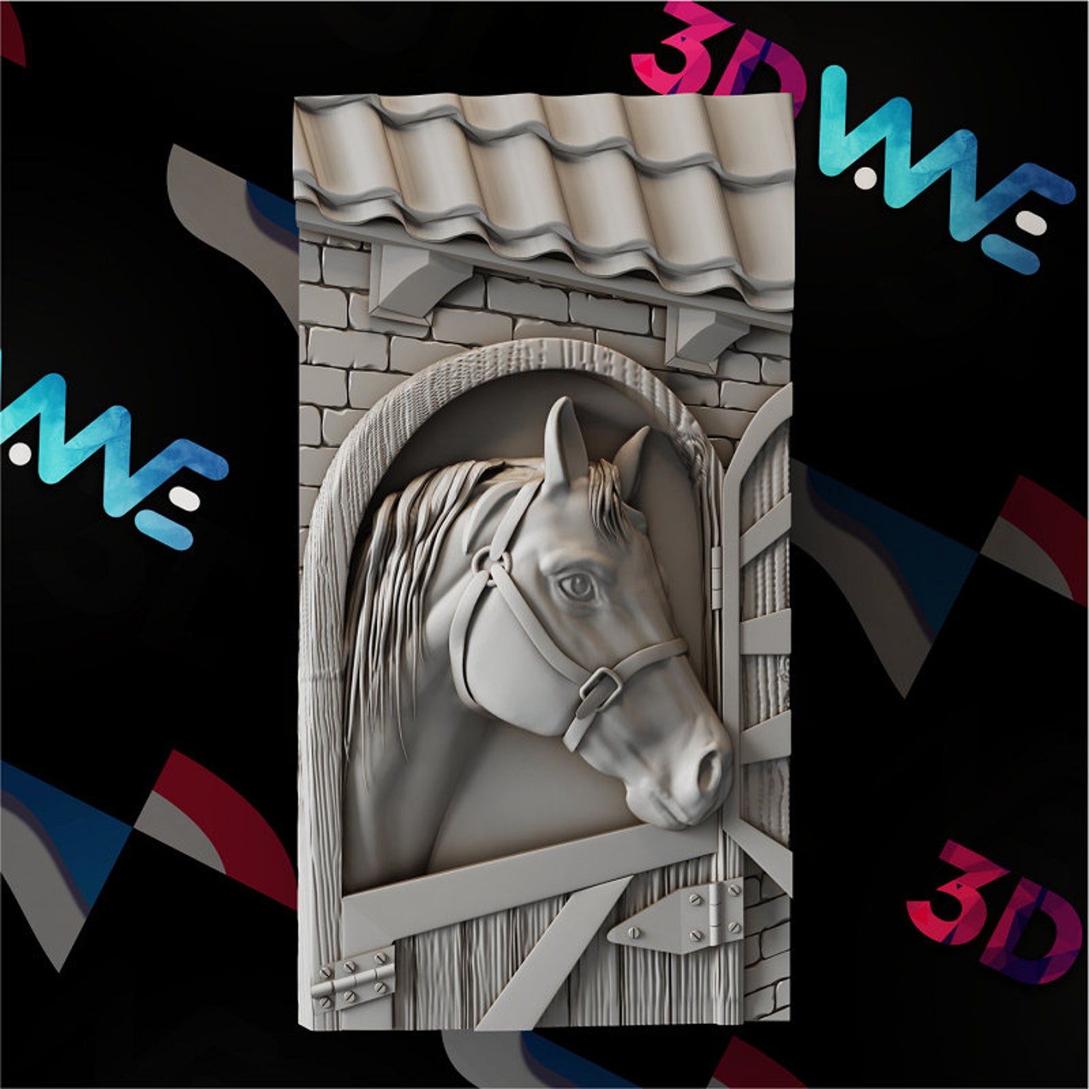 Horse | Ranch | Western | 3d Model | STL | CNC Files | Wall Decor ...