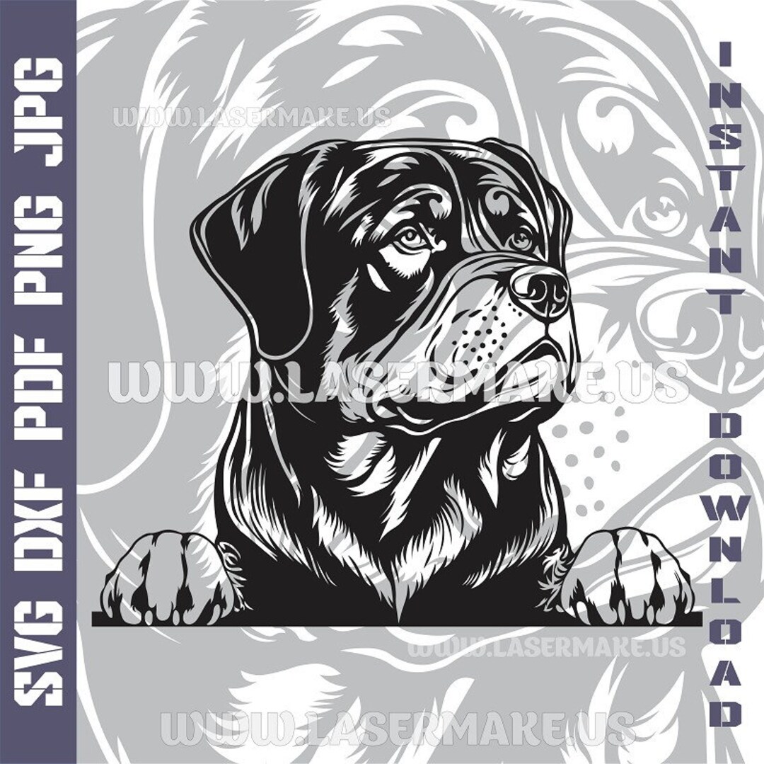 Rottweiler SVG File | Cut File for Cricut | Printable Png| SVG Dxf Cut ...
