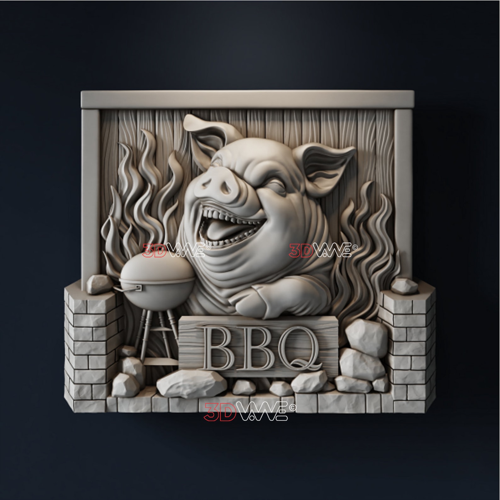 Barbeque 3d Stl | 3d Stl | Pig 3d | 3d Model | STL | CNC Files | Wall ...