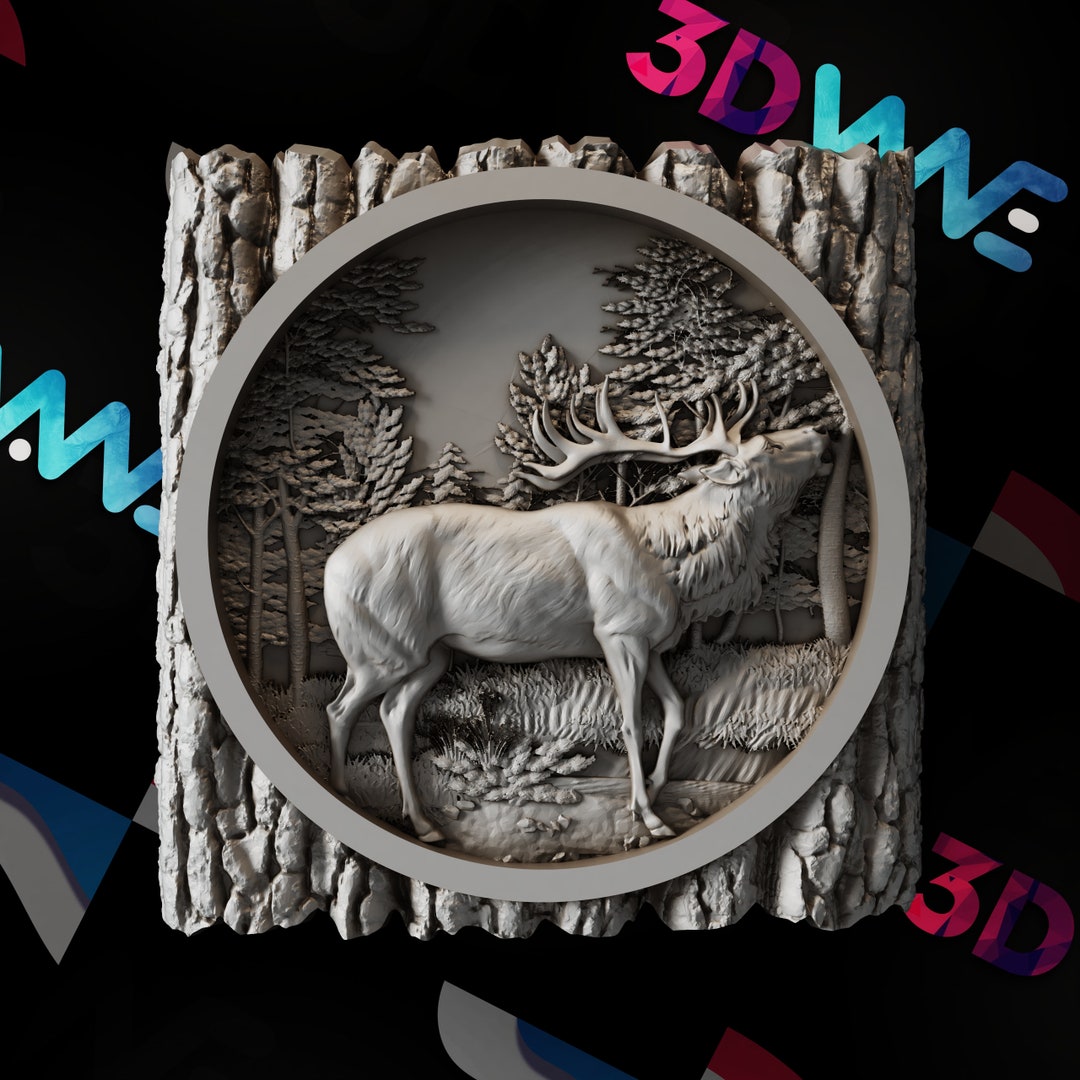 Deer | Stag | 3d Model | STL | CNC Files | Wall Decor | Wood Art | Home ...