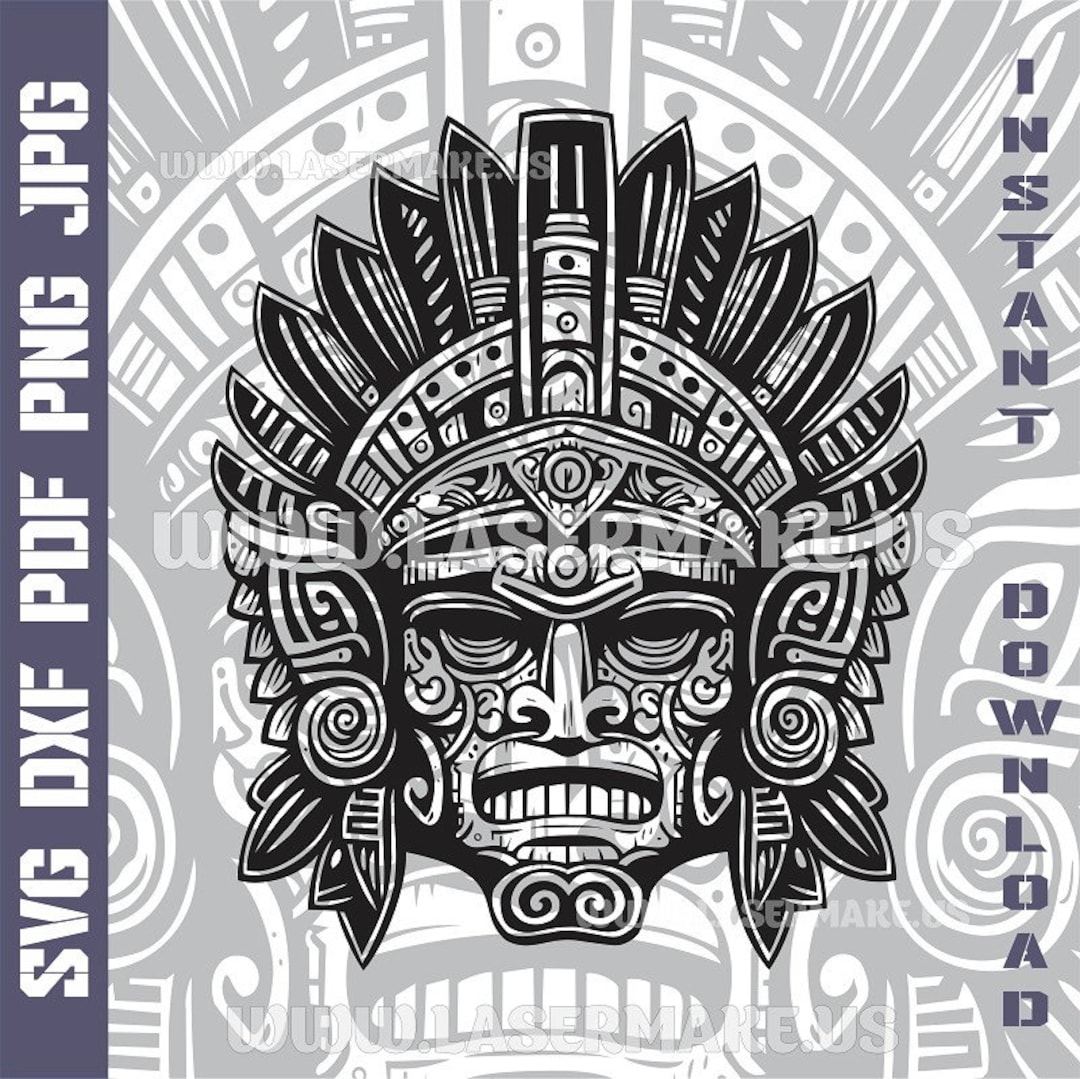 Maya Totem Mask SVG File | Cut File for Cricut | Printable Png| SVG Dxf ...