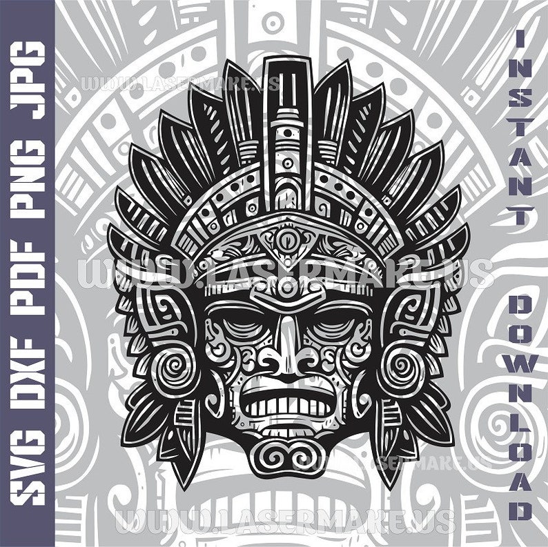 Maya Totem Mask SVG File Cut File for Cricut Printable Png SVG Dxf Cut ...