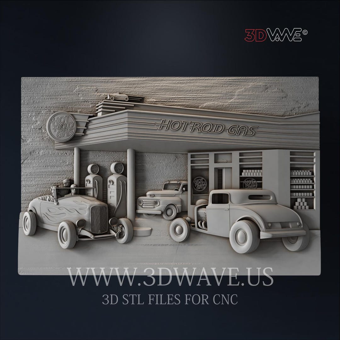 Hot Rod CNC Wall Art | Vintage Car Decor 3D STL Files | Digital ...