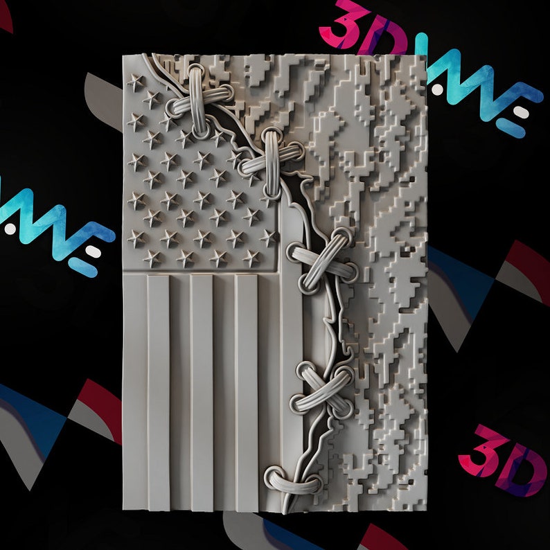 American Flag Patriotic Veteran 3d Model STL CNC - Etsy