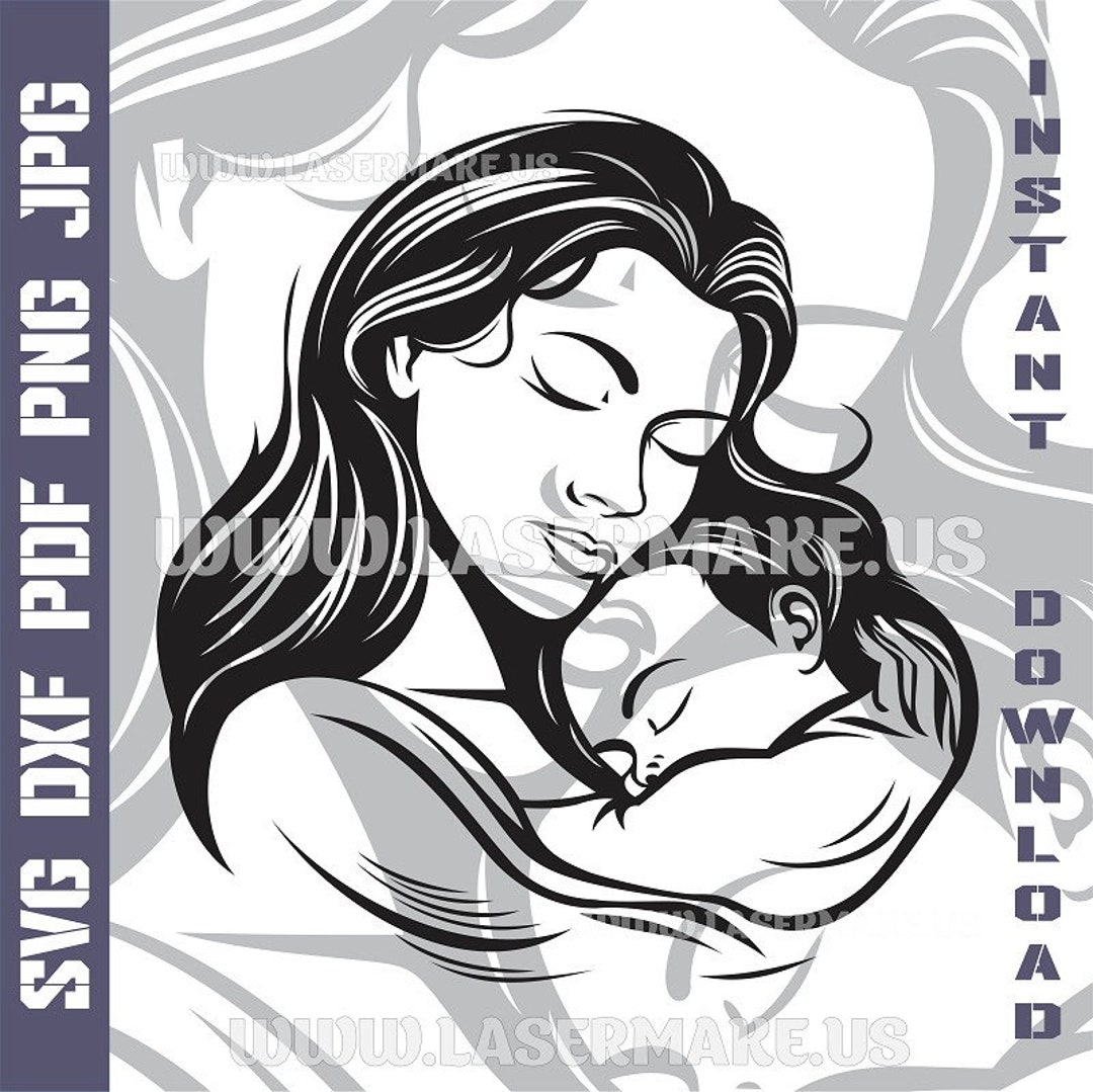 Mother and Child SVG File | Cut File for Cricut | Printable Png| SVG ...