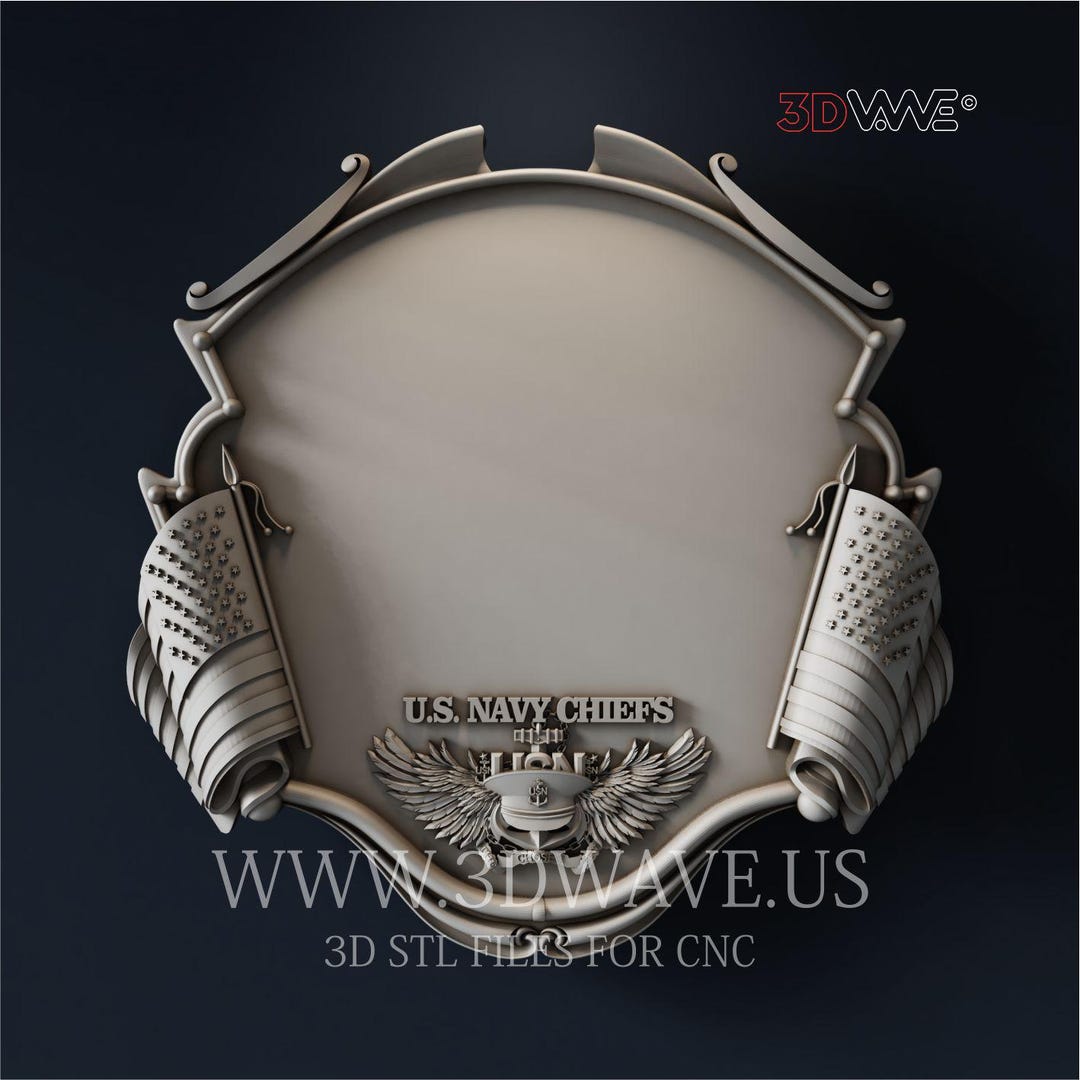 3D Model of US Navy Chiefs Plaque - CNC Files for Wall Art - Instant ...