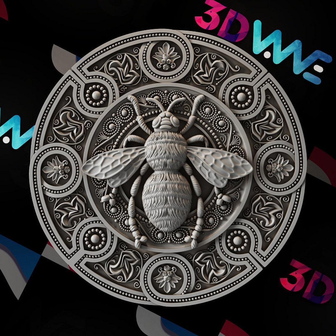 Bee Honey Honeycomb 3d Model STL CNC Files Wall - Etsy