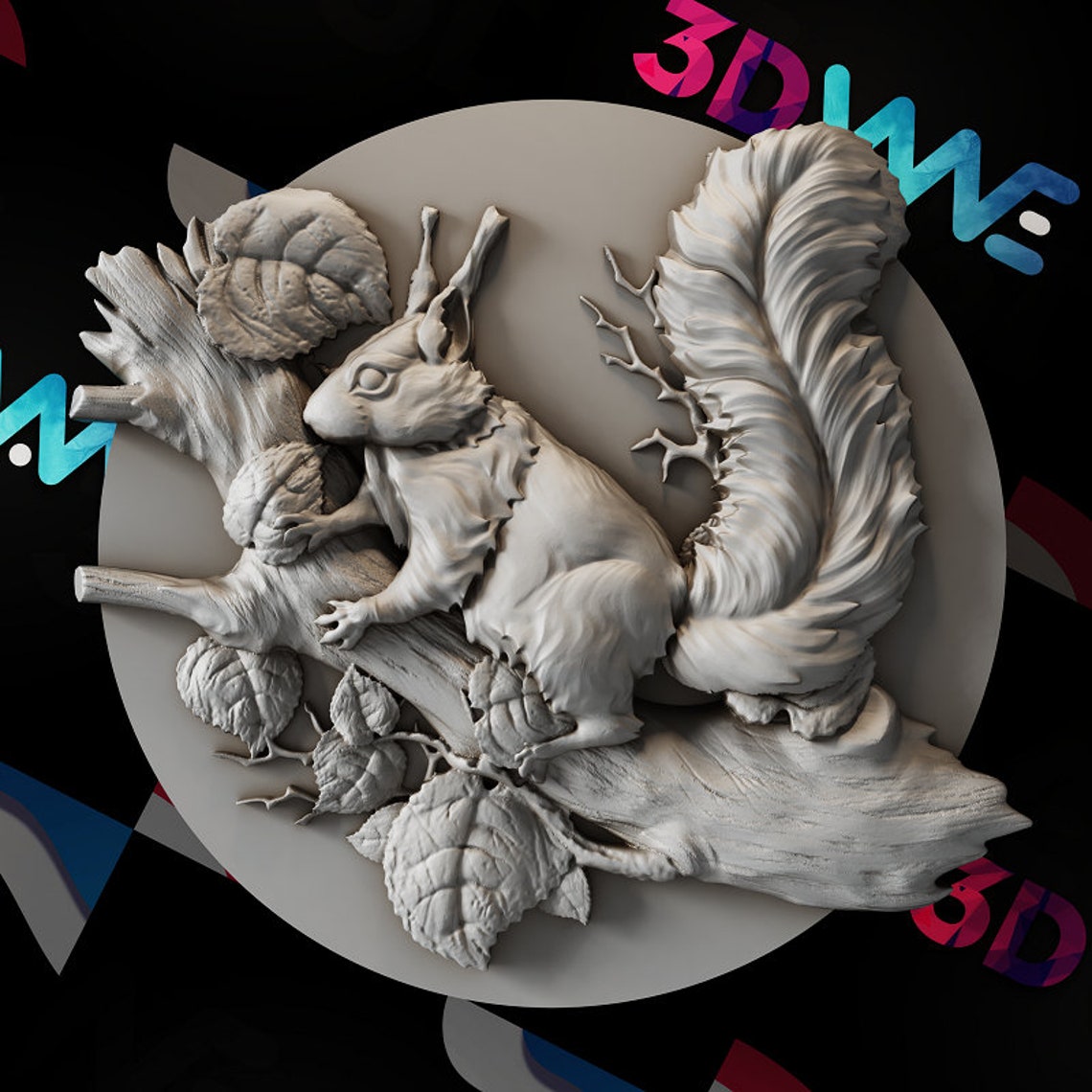 Squirrel | 3d Model | STL | CNC Files | Wall Decor | Wood Art | Home Decor | DIY | 3d | Digital ...