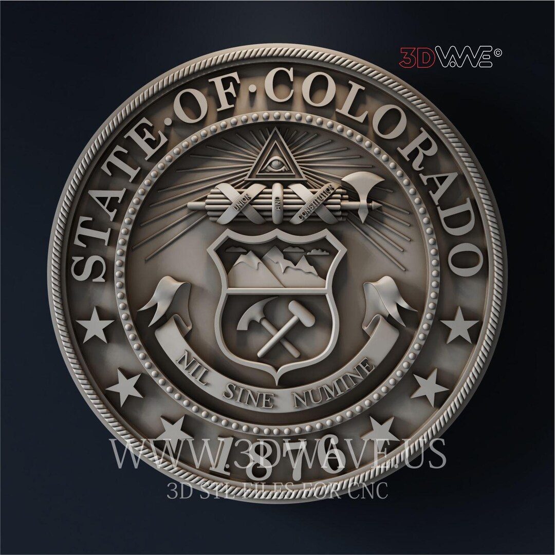 3D STL File: Colorado State Seal Digital Pattern | CNC Carving Template ...