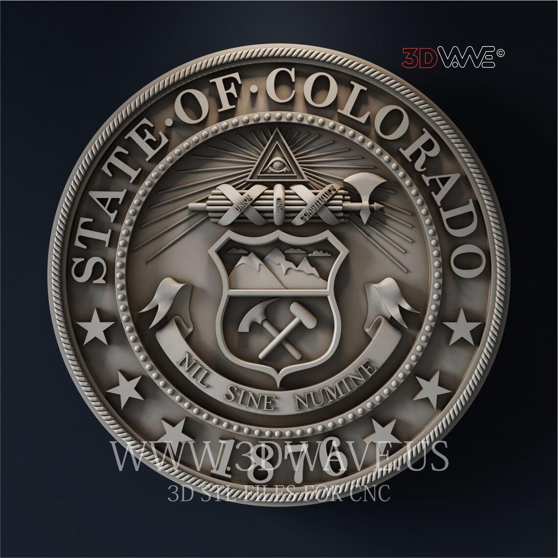 3D STL File: Colorado State Seal Digital Pattern | CNC Carving Template ...
