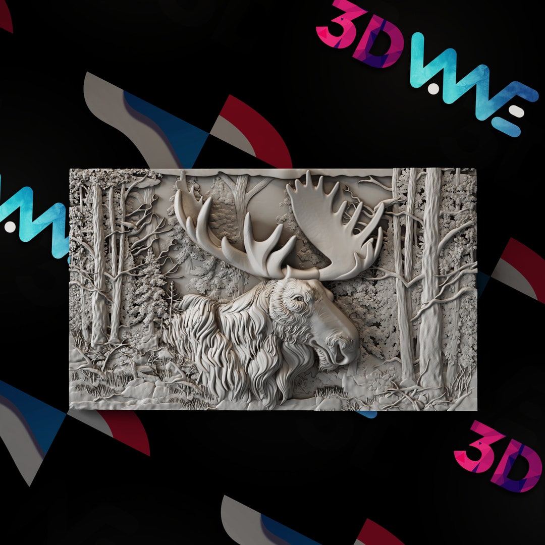 Moose 3d Stl | Elk | 3d Model | STL | CNC Files | Wall Decor | Wood Art ...