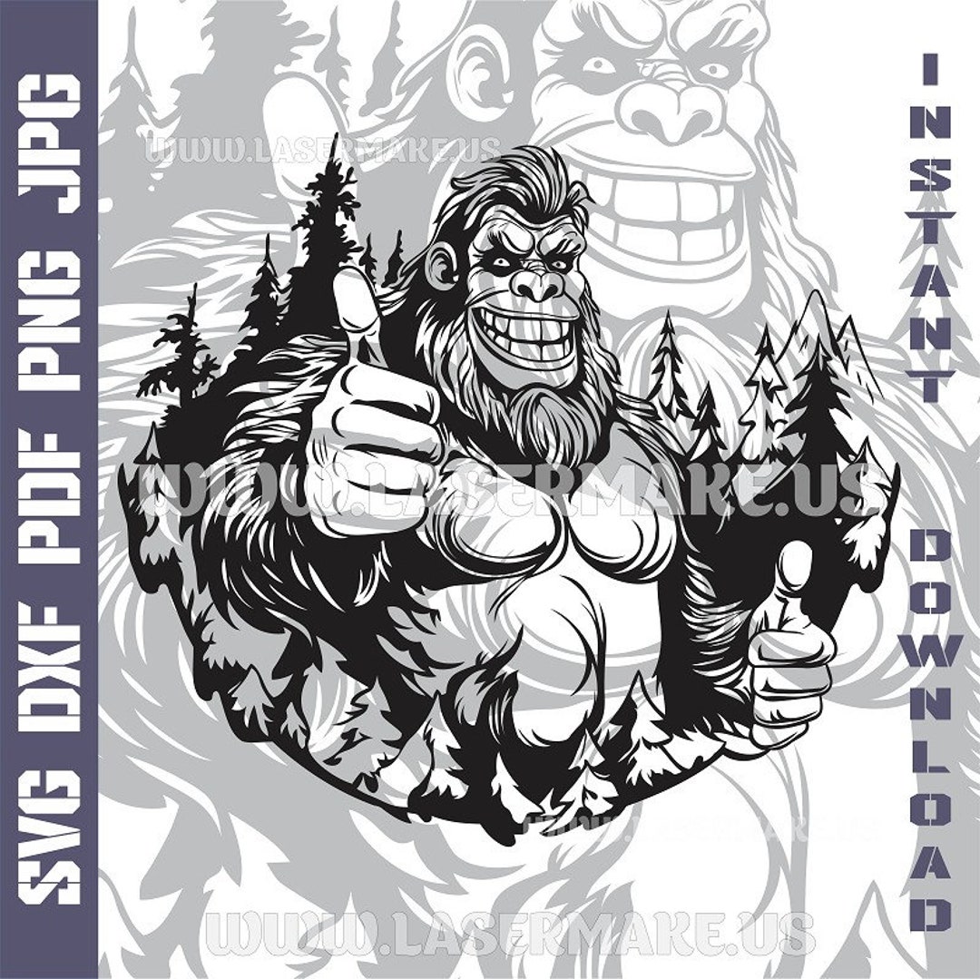 Funny Sasquatch SVG File | Cut File for Cricut | Printable Png| SVG Dxf ...