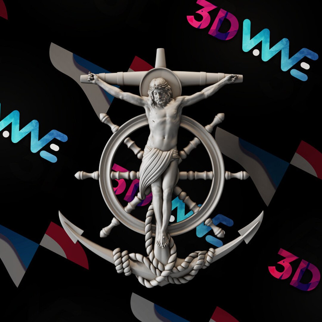 Jesus | Anchor | Sailor | 3d Model | STL | CNC Files | Wall Decor ...