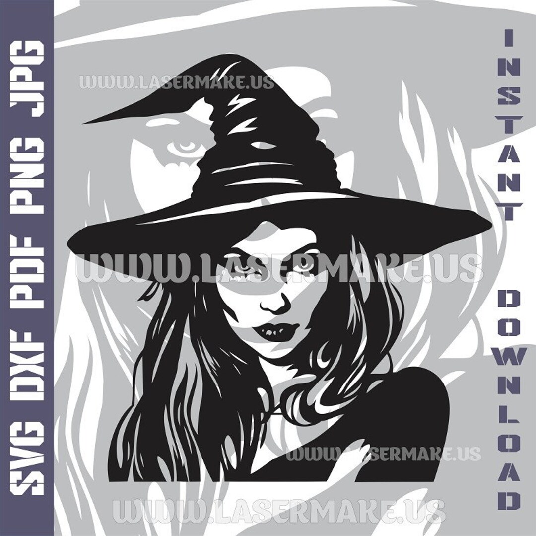 Witch SVG File | Cut File for Cricut | Printable Png| SVG Dxf Cut Files ...