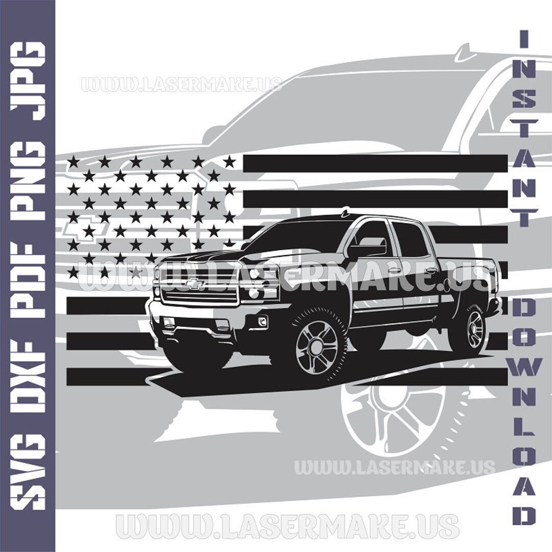 Chevrolet Silverado SVG File Cut File for Cricut Printable Png SVG Dxf ...