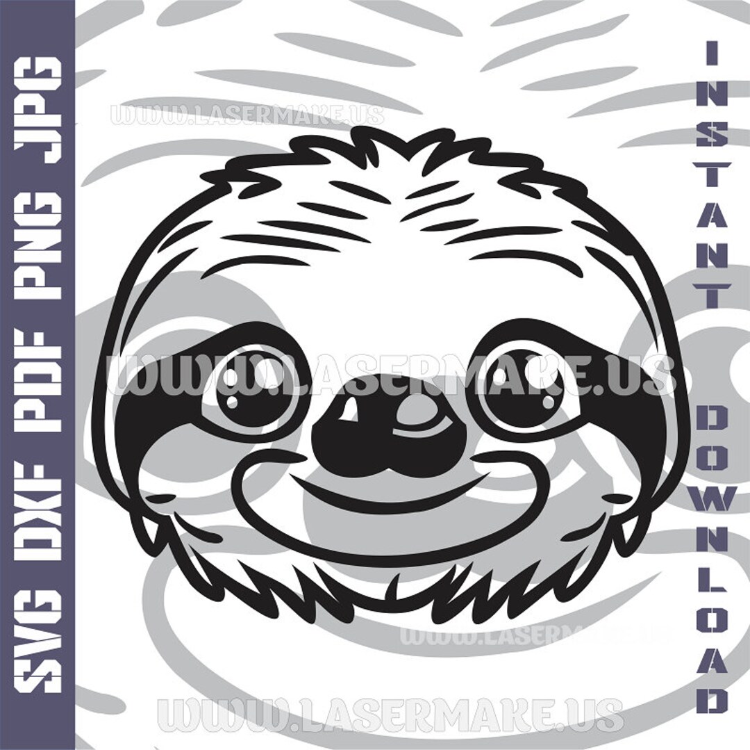Sloth SVG File | Cut File for Cricut | Printable Png| SVG Dxf Cut Files ...