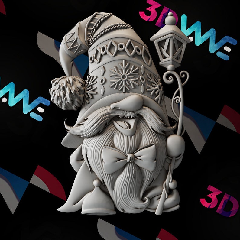 Christmas Gnome | Santa Claus | 3d Model | STL | CNC Files | Wall Decor ...