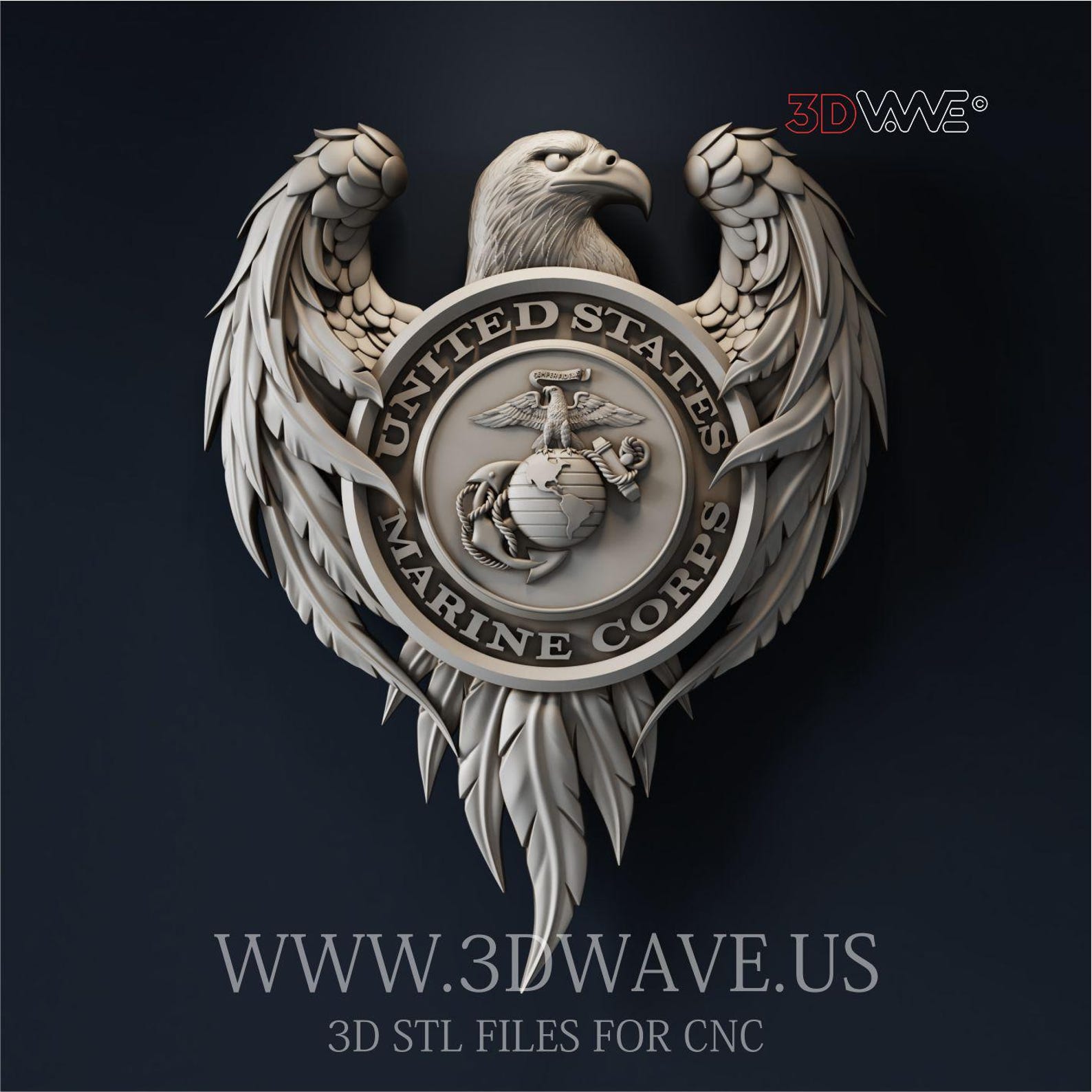 USMC Eagle STL File: CNC Carving Template, Wood Wall Art (digital Files ...