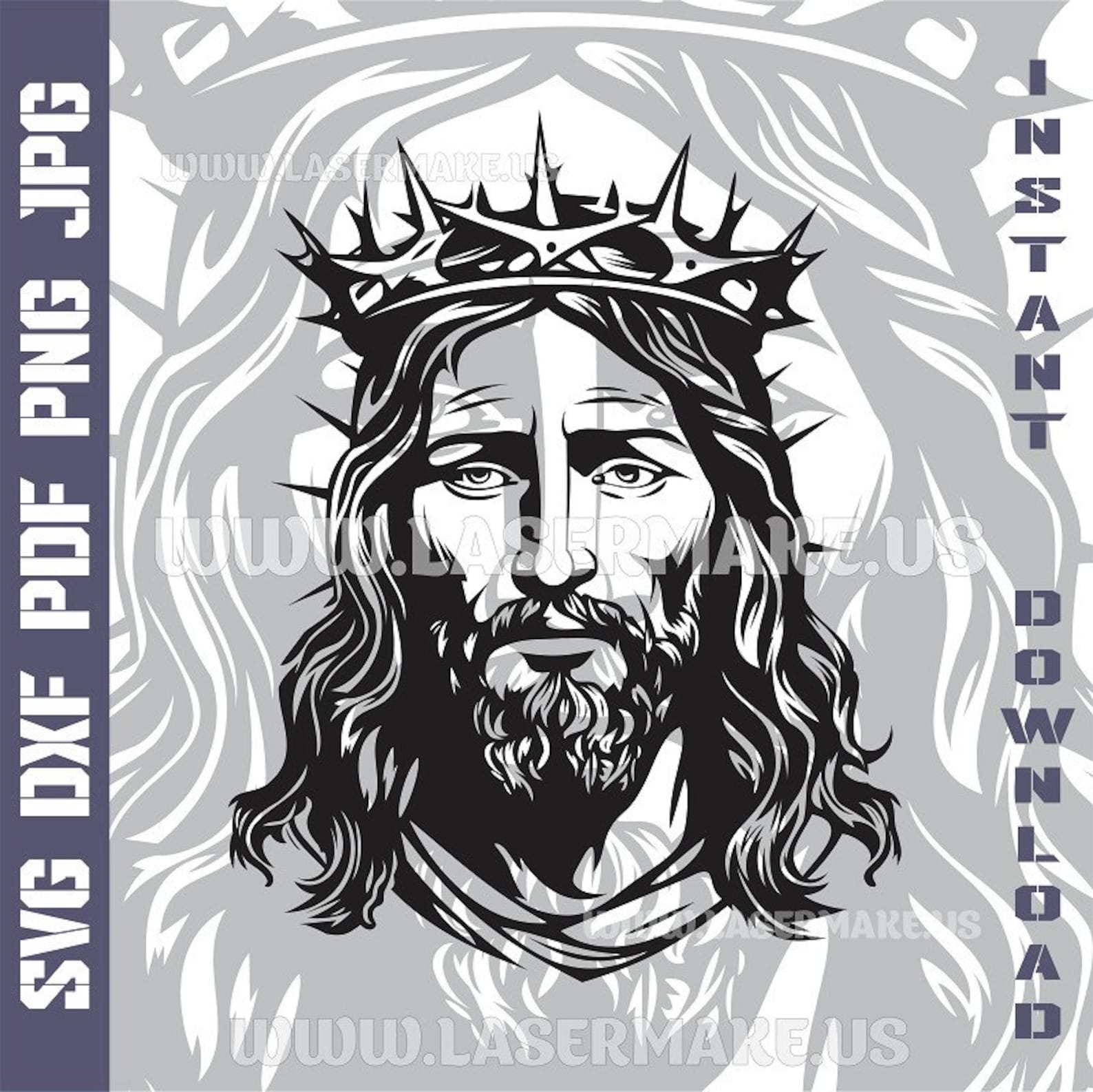 Jesus Svg File Cut File For Cricut Printable Png Svg Dxf Cut Files Laser File Digital Download