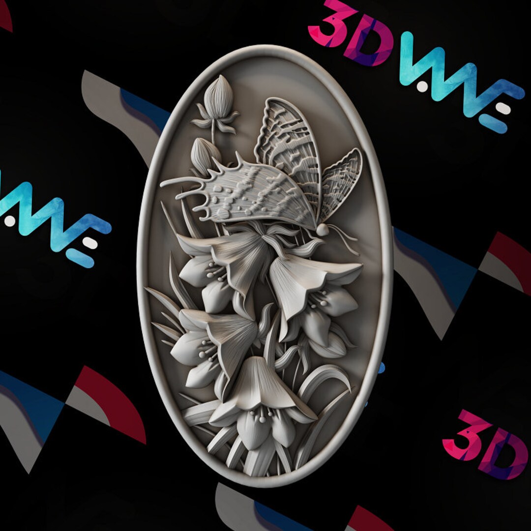 Butterfly | Flower | Insects | 3d Model | STL | CNC Files | Wall Decor ...