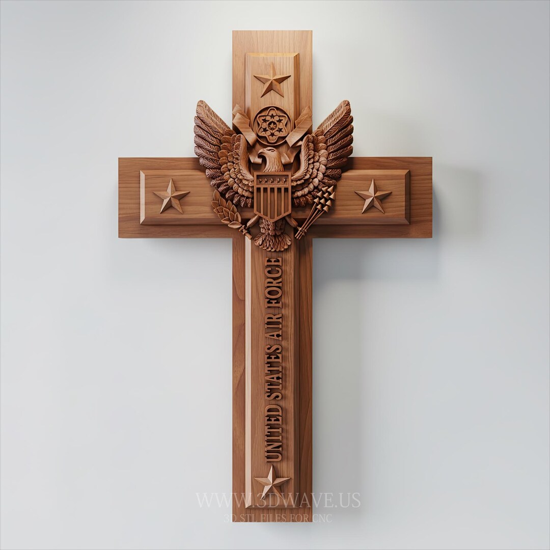 USAF Military Cross STL File | CNC Patriotic Wall Art & Man Cave Decor ...