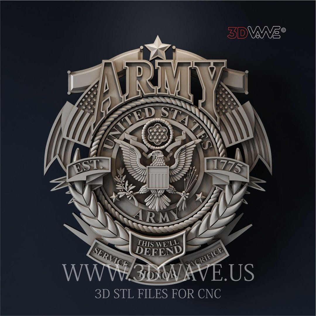 US Army Badge STL File: CNC Carving Template (digital Files) - Etsy