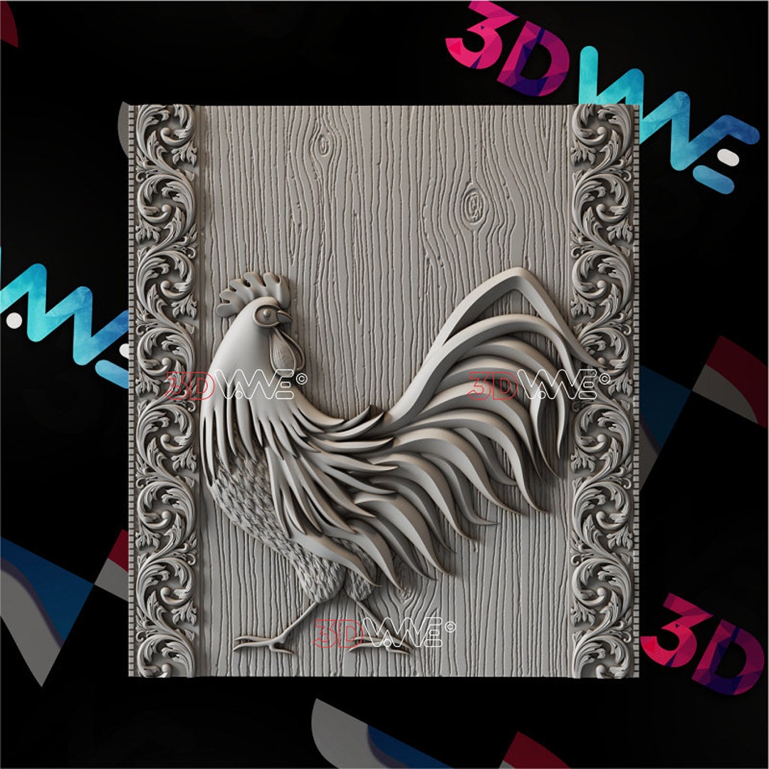 Rooster | Sign | Farm | 3d Model | STL | CNC Files | Wall Decor | Wood ...