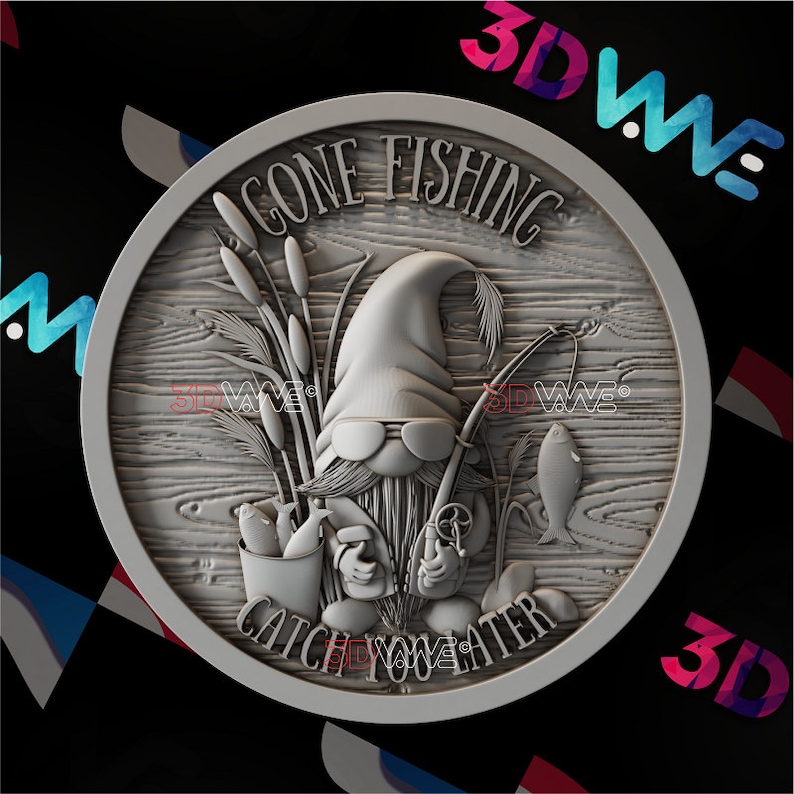 Fish | Fisherman | Gnome | 3d Model | STL | CNC Files | Wall Decor ...