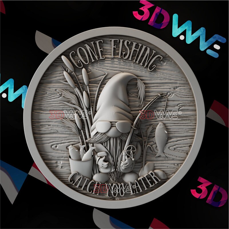 Fish | Fisherman | Gnome | 3d Model | STL | CNC Files | Wall Decor ...
